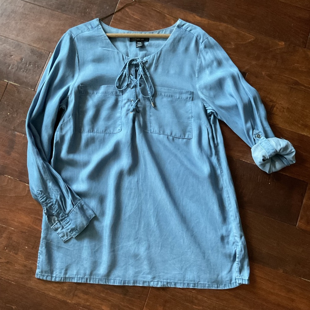 Style & Co Peasant Top With Pull String Neckline - Si… - Gem